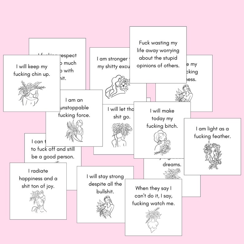 Vulgar Affirmation Cards, Sassy Affirmations, Badass Affirmation Deck ...