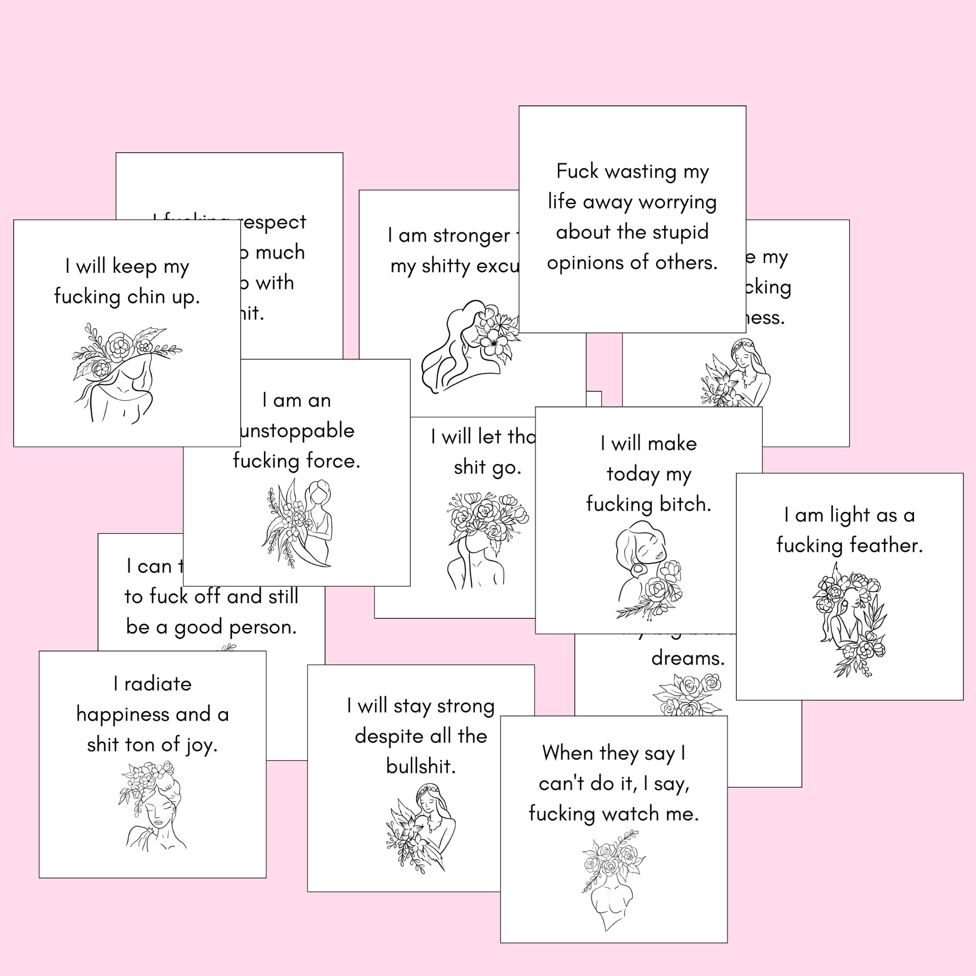 Vulgar Affirmation Cards, Sassy Affirmations, Badass Affirmation Deck ...