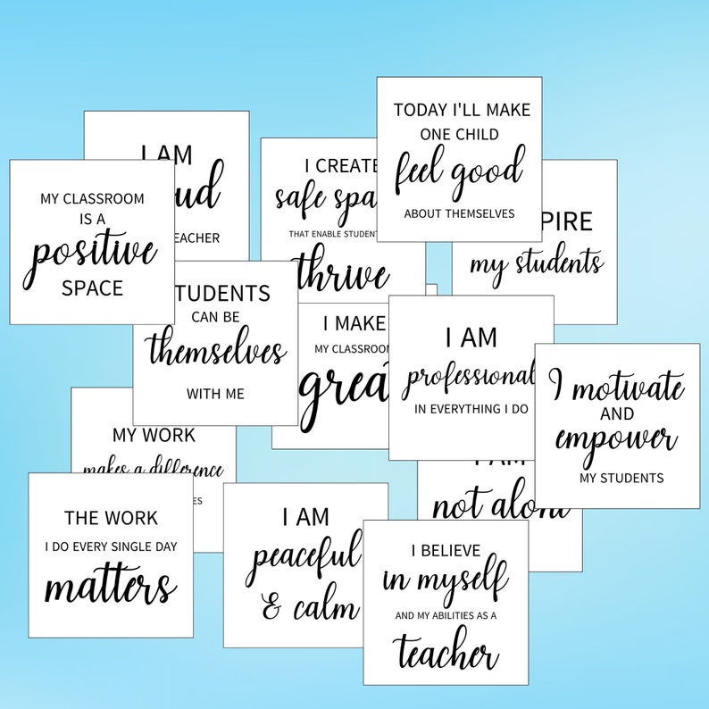 Teacher Affirmation Cards Printable Affirmations for - Etsy