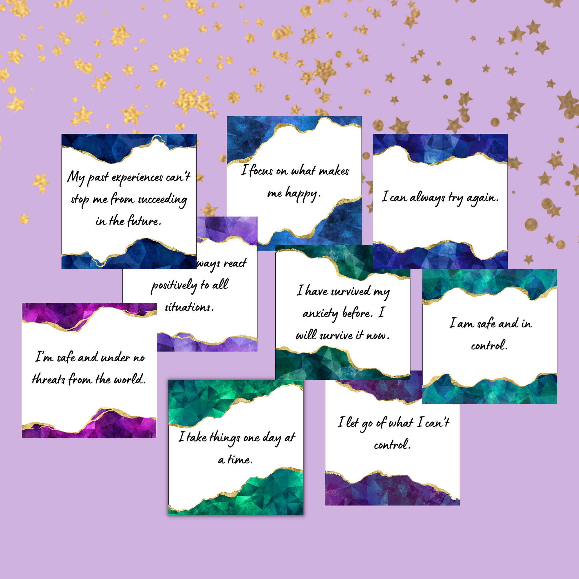 Positive Affirmation Cards for Anxiety, Stress Relief and Self Care ...