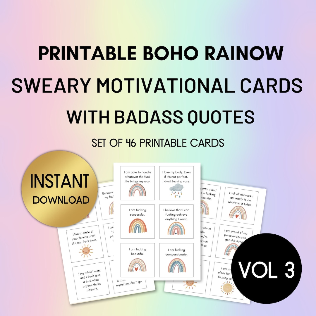 Sweary Affirmation Cards, Sassy Affirmations, Badass Affirmation Deck ...
