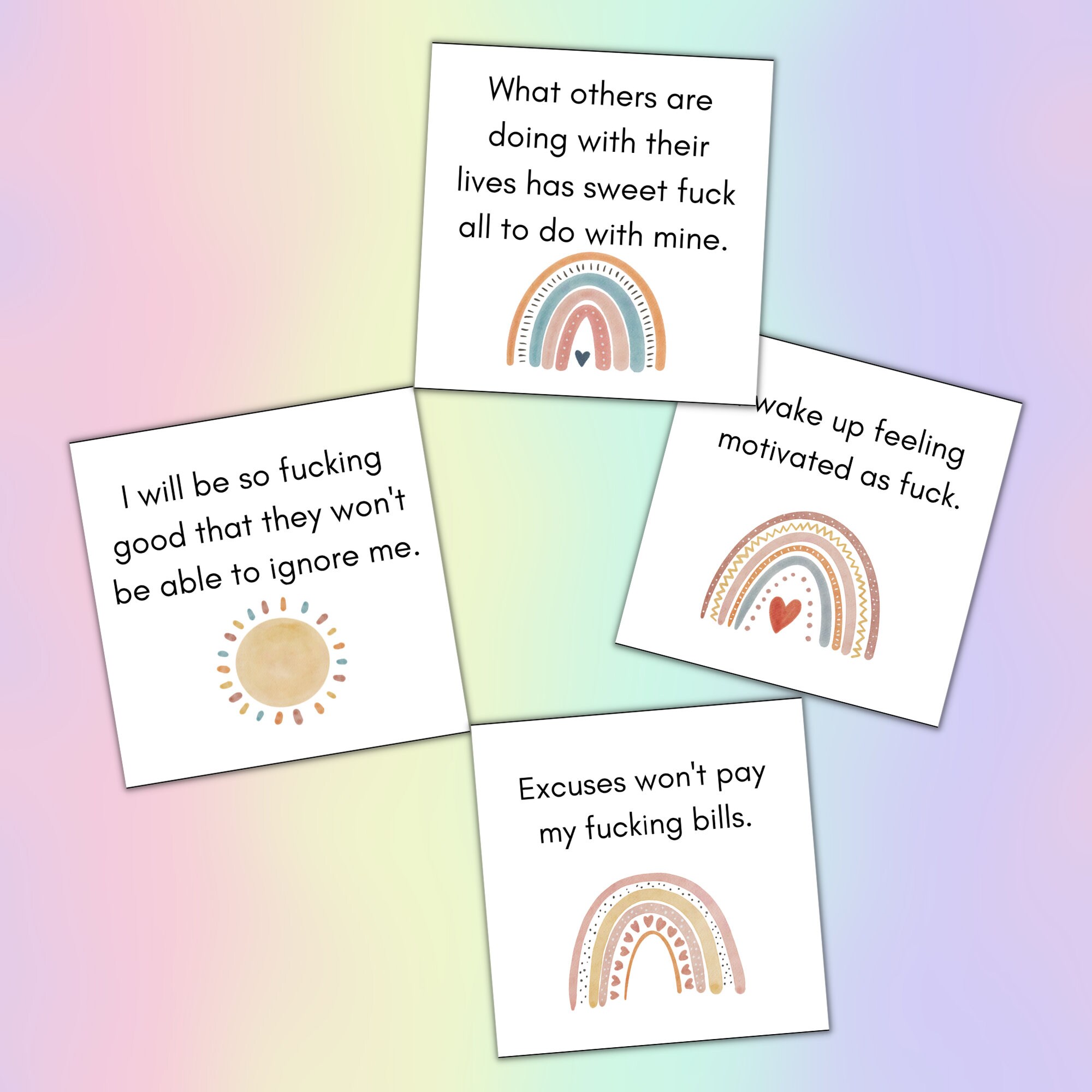 Sweary Affirmation Cards, Sassy Affirmations, Badass Affirmation Deck ...