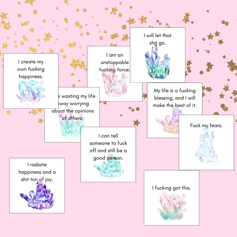 Swear Affirmation Cards Sassy Quotes Affirmations for A - Etsy Australia