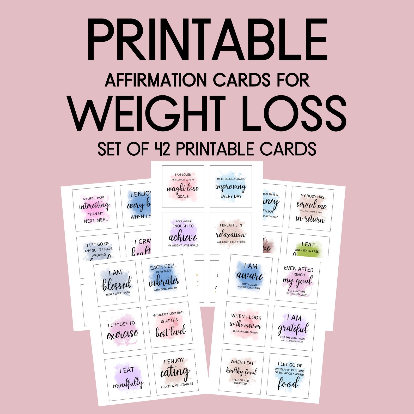 Intuitive Eating Affirmation Cards, Printable Affirmation Cards for ...