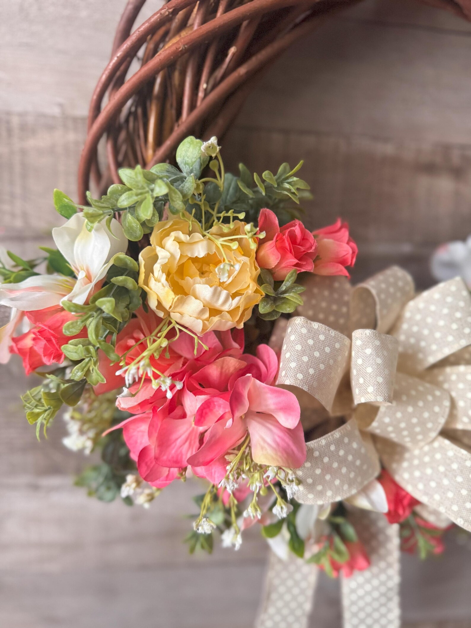 Spring Summer Willow Wreath Front Door Decor Peonies Roses Greenery - Etsy