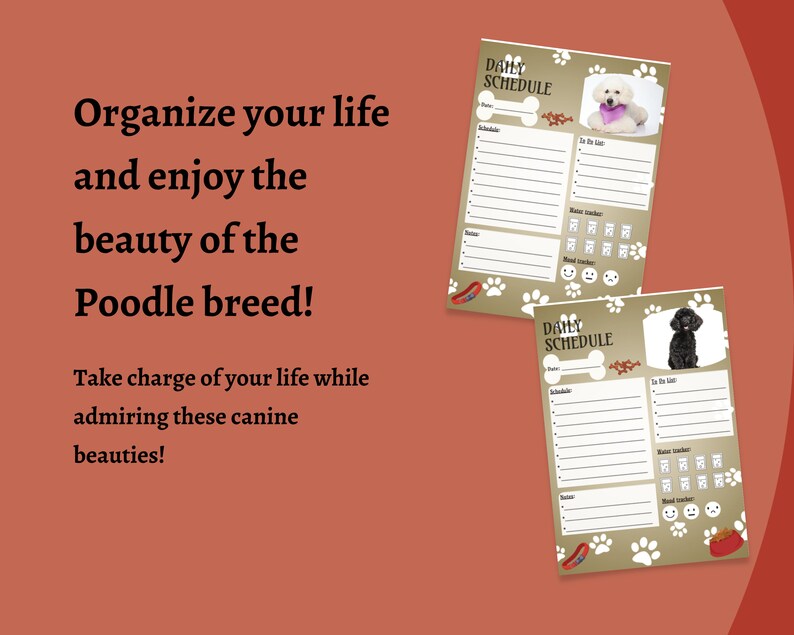 Poodle Themed Daily Schedule, Poodle Themed Daily Planner, Handmade ...