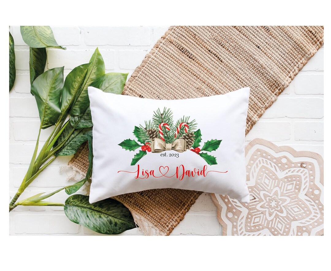Christmas Name Pillow, Couple Name Pillow, Custom Christmas Pillow ...
