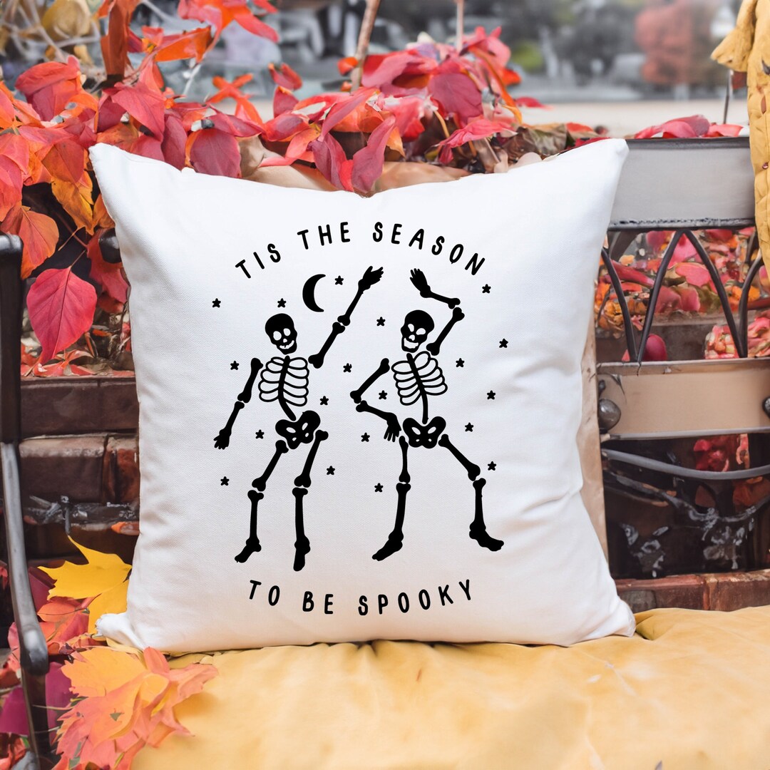 Skeleton Pillow, Dancing Skeleton, Halloween Decor, Halloween Pillows ...