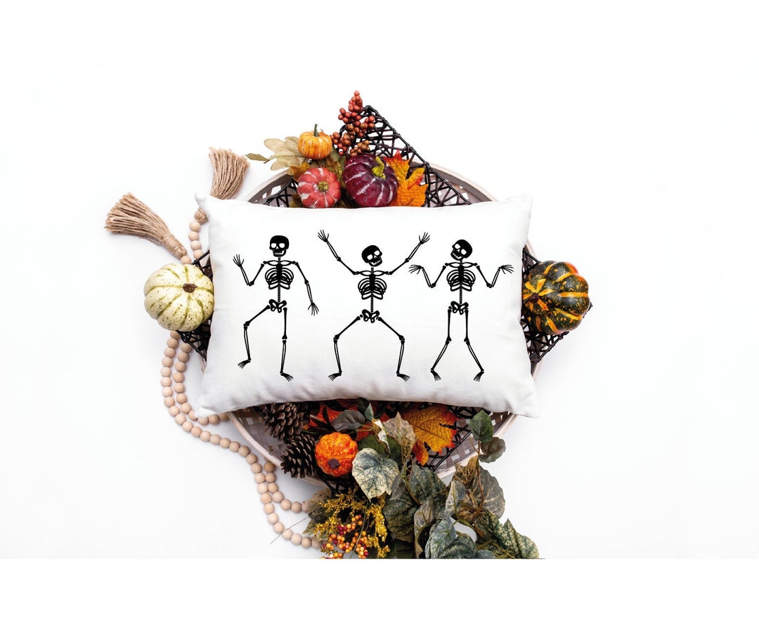 Skeleton Pillow, Skeleton Pillow Cover, Halloween Pillow, Halloween ...