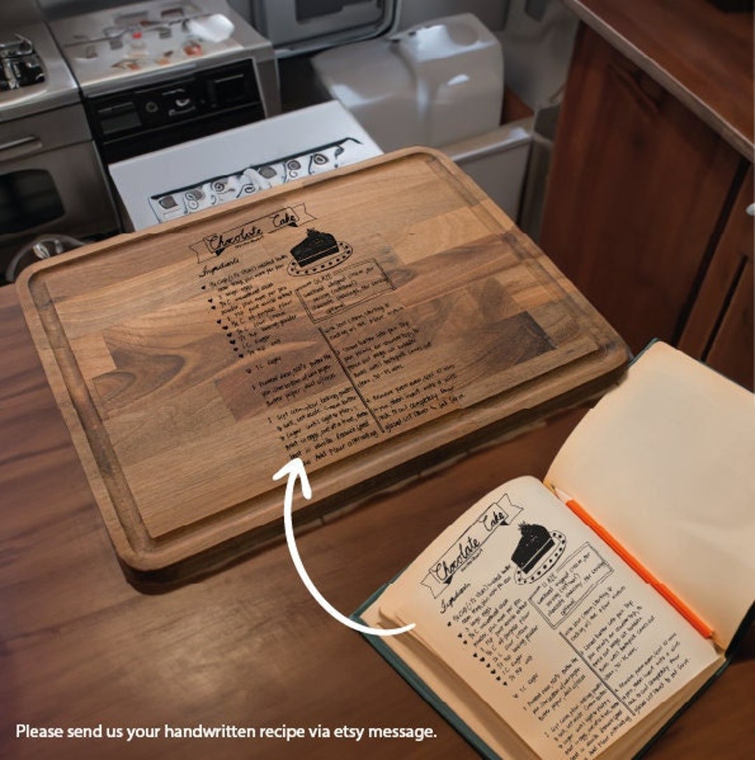 Christmas Gift, Handwritten Recipe Cutting Board, Recipe Cutting Board ...