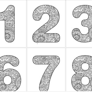 Printable Numbers Coloring Page - Etsy