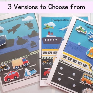 Busy Binder Activity, Transportation Sorting Activity, Homeschool ...