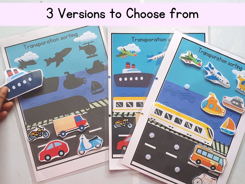 Busy Binder Activity, Transportation Sorting Activity, Homeschool ...