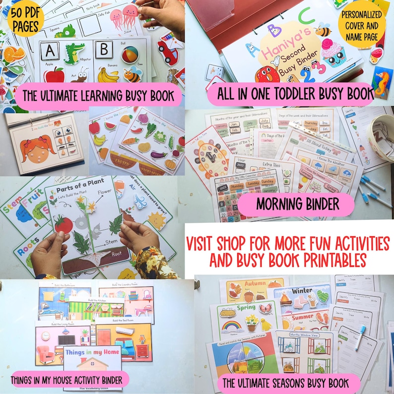 Toddler Busy Book, Preschool Curriculum, Learning Binder, Homeschool ...