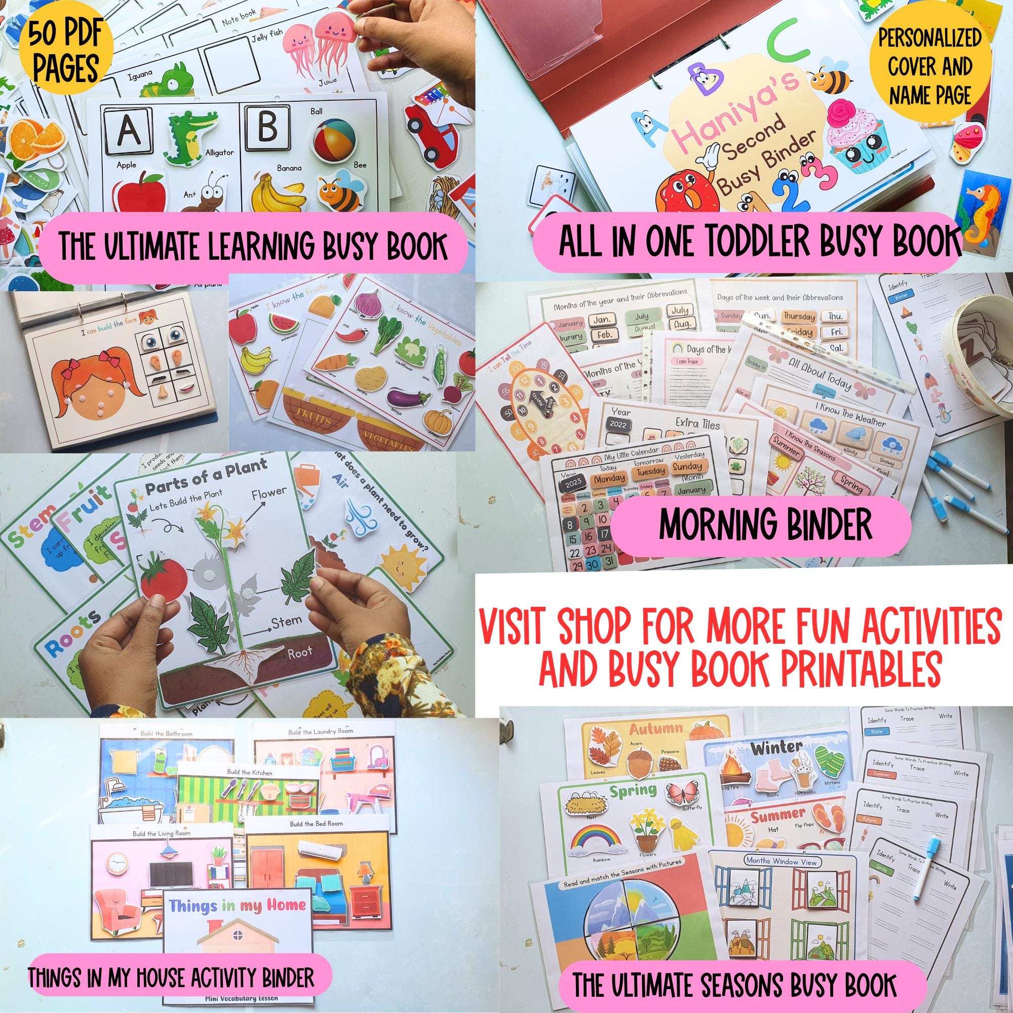 Toddler Busy Book, Preschool Curriculum, Learning Binder, Homeschool ...