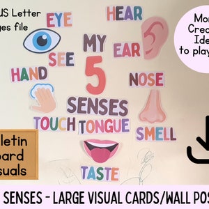 Five Senses Activity Posters, Bulletin Board Printables, My Body,large ...
