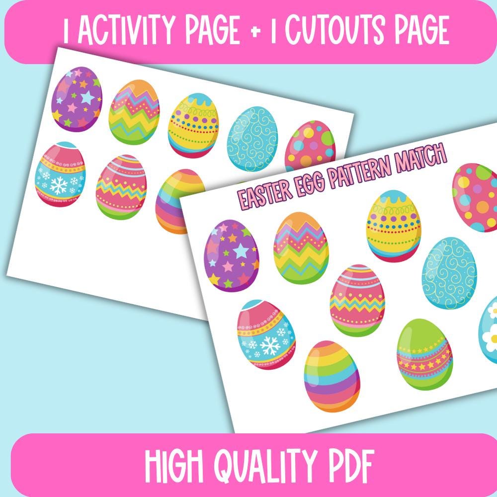 Easter Egg Pattern Match, Preschool Easter Activities, Homeschooling ...