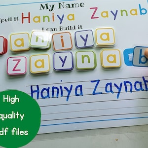 Name Tracing Building Activity for Preschool, Toddler Busy Book ...