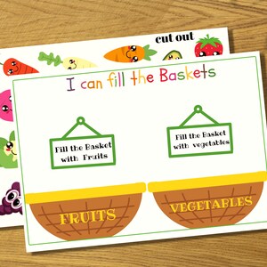Toddler Busy Book Pages,fruits and Vegetables Sorting,preschool ...