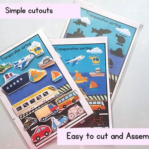 Busy Binder Activity, Transportation Sorting Activity, Homeschool ...