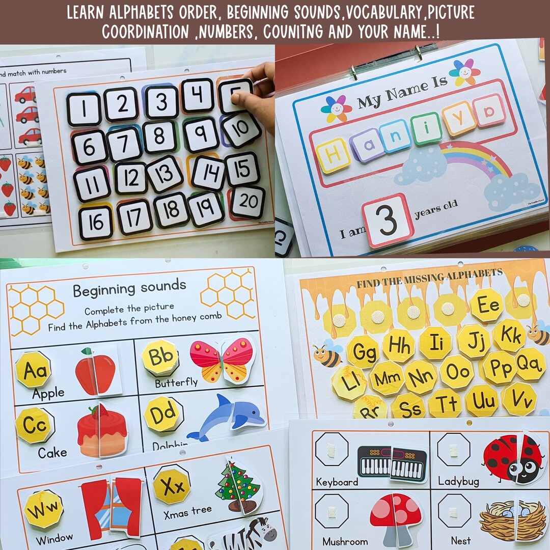 Toddler Busy Book,learning Binder,preschool Curriculum,kids Worksheets ...