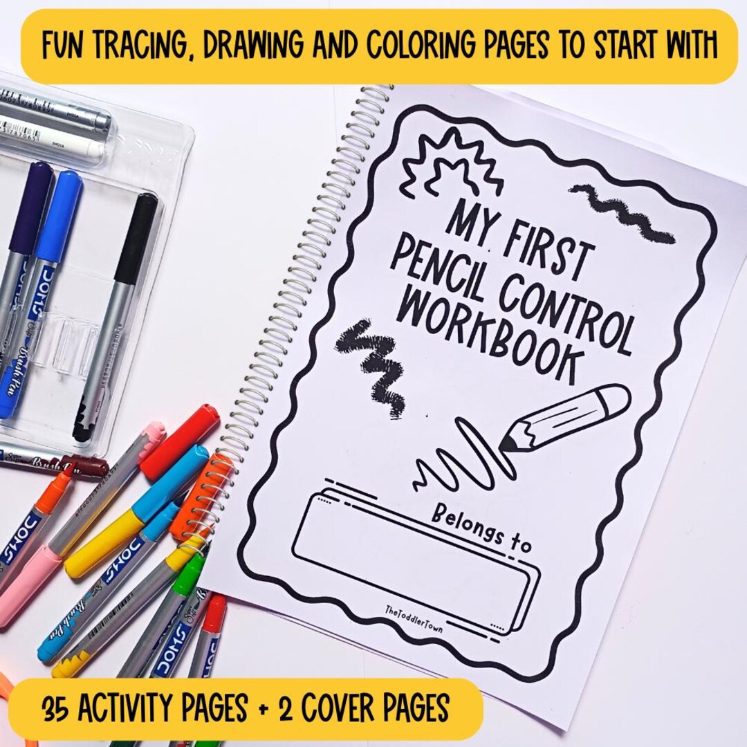 Preschool Curriculum, Pencil Control Workbook for Toddlers, Preschool ...