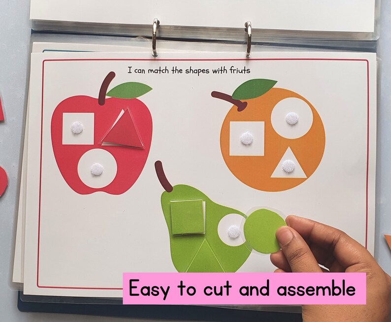 Shape Matching Activity for Toddler Busy Book for Preschool - Etsy