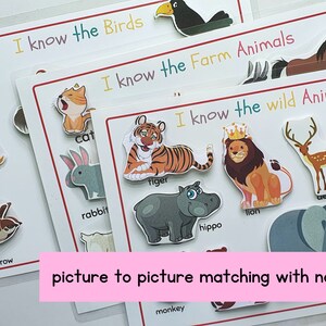 Animals Matching for Toddlers First Busy Book,preschool Curriculum ...