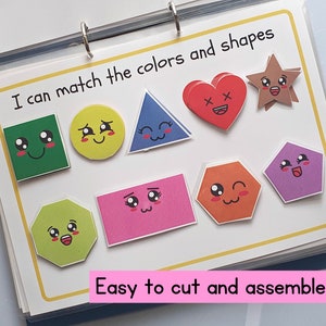 Busy Binder Activity, Shape Matching Printable, Preschool Curriculum ...