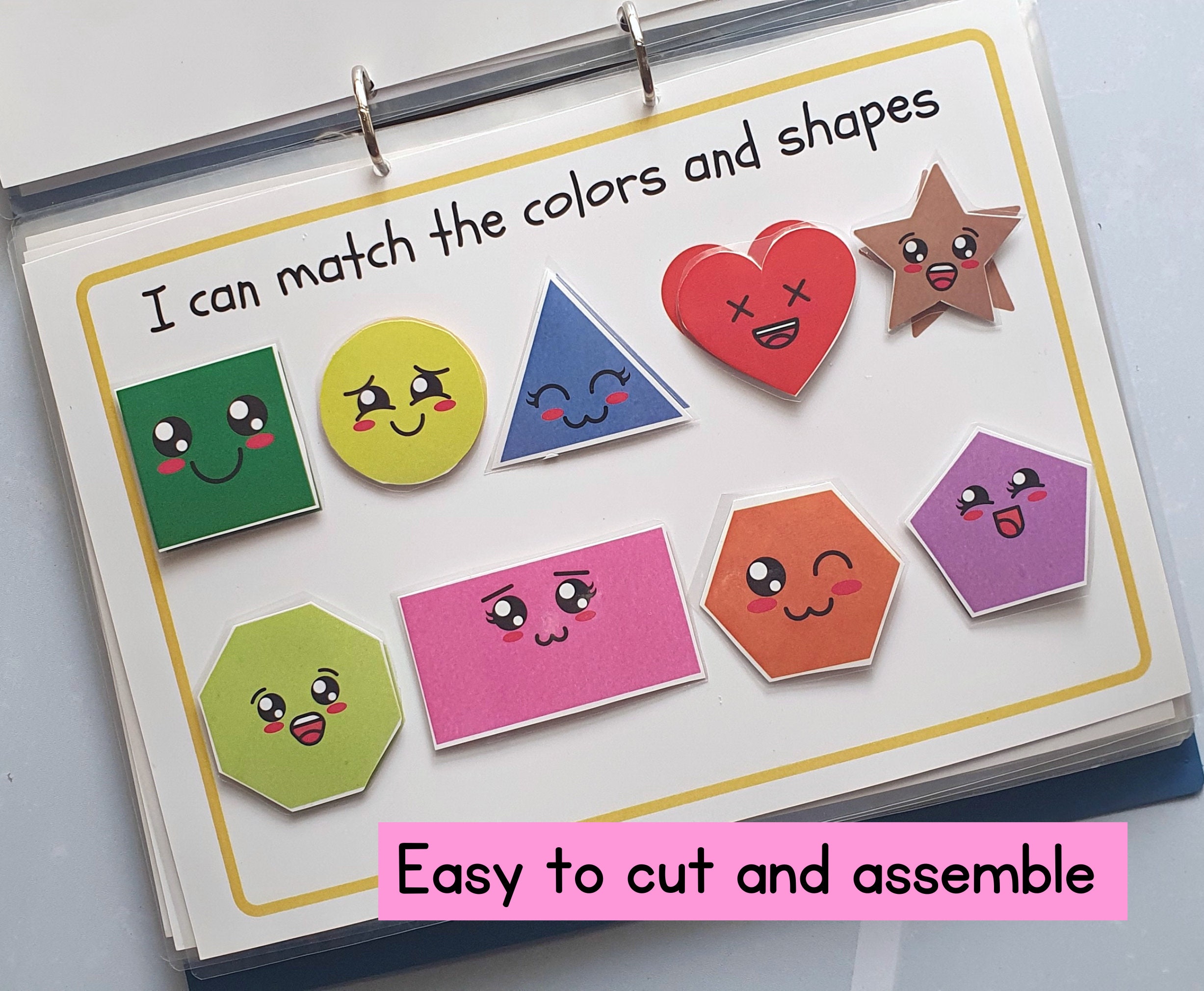 Busy Binder Activity, Shape Matching Printable, Preschool Curriculum ...