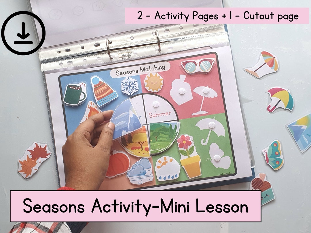 Toddler Busy Book Activitypreschool Worksheetsseasons - Etsy