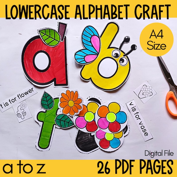 Animal Book Alphabet Handprint Art DIY Keepsake, ABC Footprint Craft ...