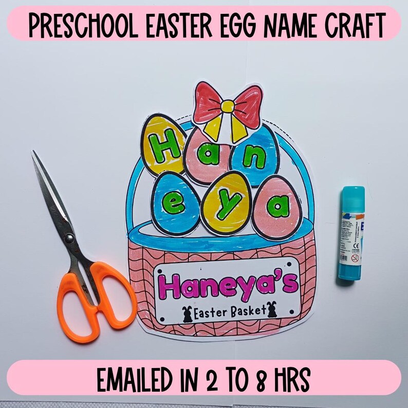 Easter Basket Name Craft,name Coloring, Preschool Curriculum, Build the ...