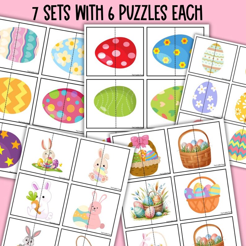 Preschool Easter Puzzle Cards, Easter Matching Cards, Picture Cards ...