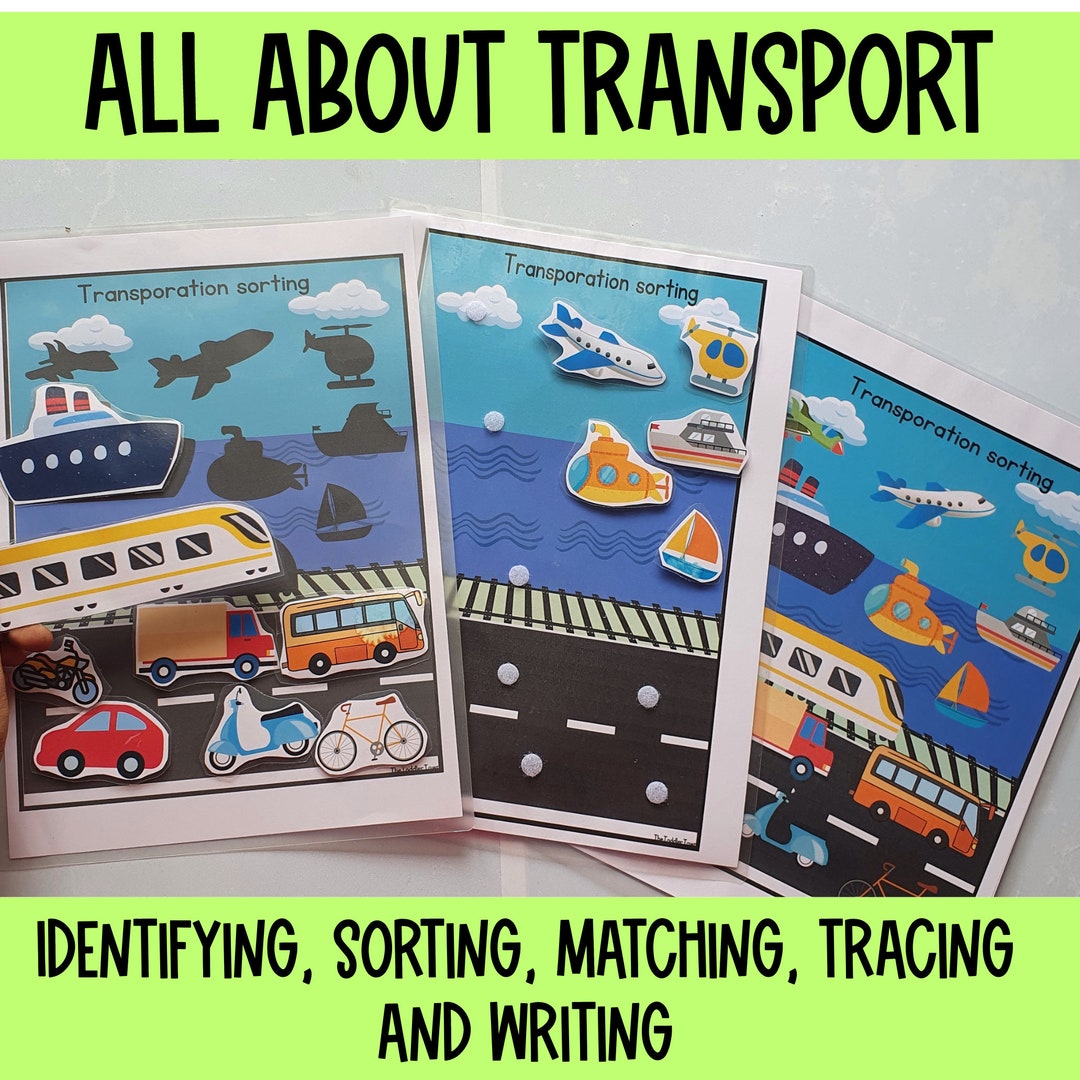 Busy Binder Activity, Transportation Sorting Activity, Homeschool ...