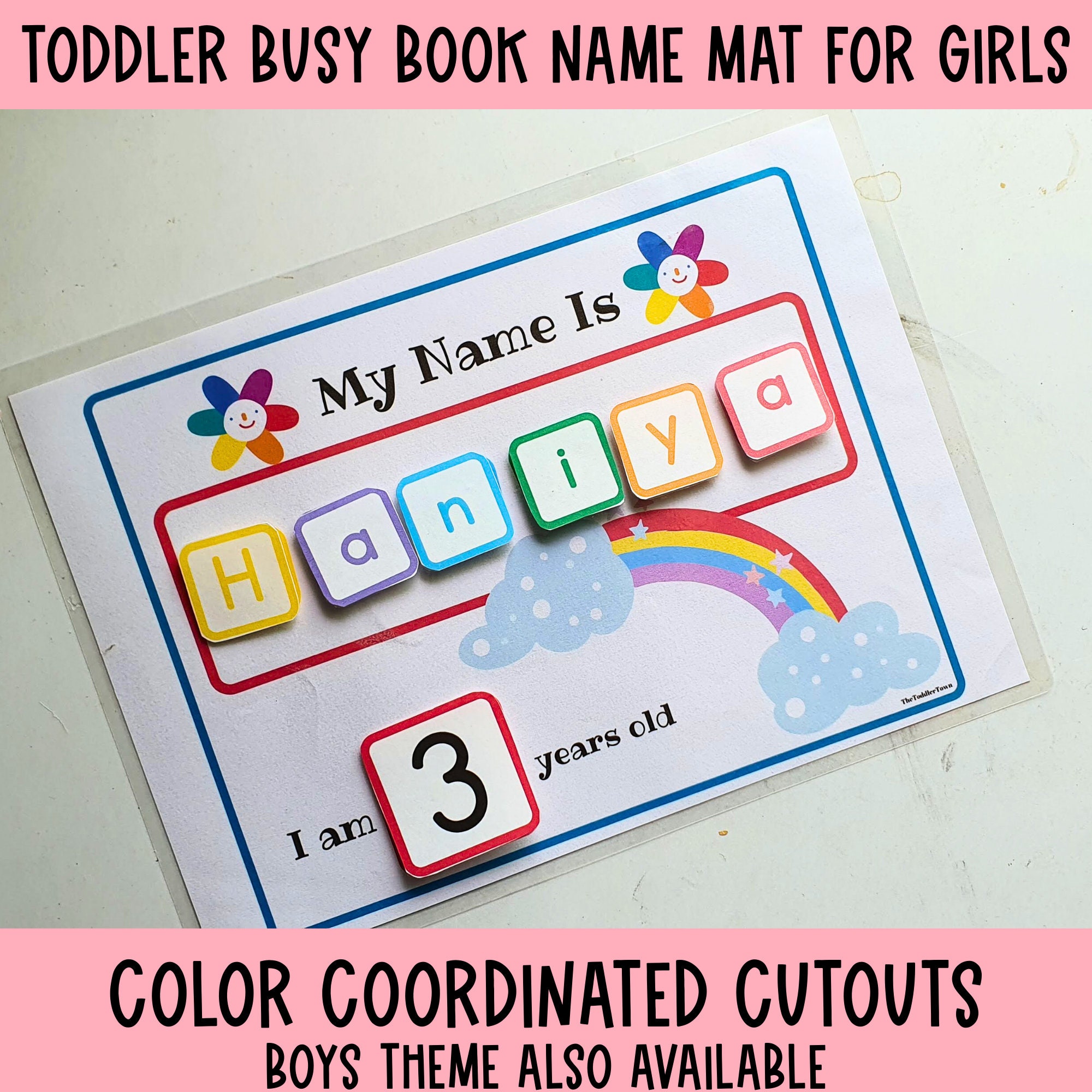 Toddler Busy Book Name Page, Name Building Activity, Montessorri ...