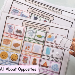 Opposites Matching Activity Printable for Toddlers and - Etsy