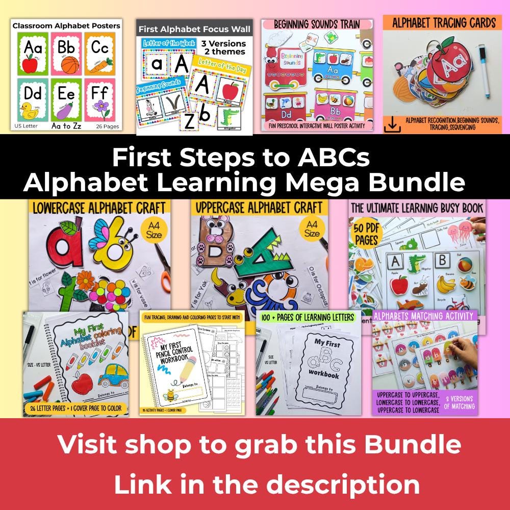 Alphabet Match Preschool, Printable Toddler Activities Homeschool ...