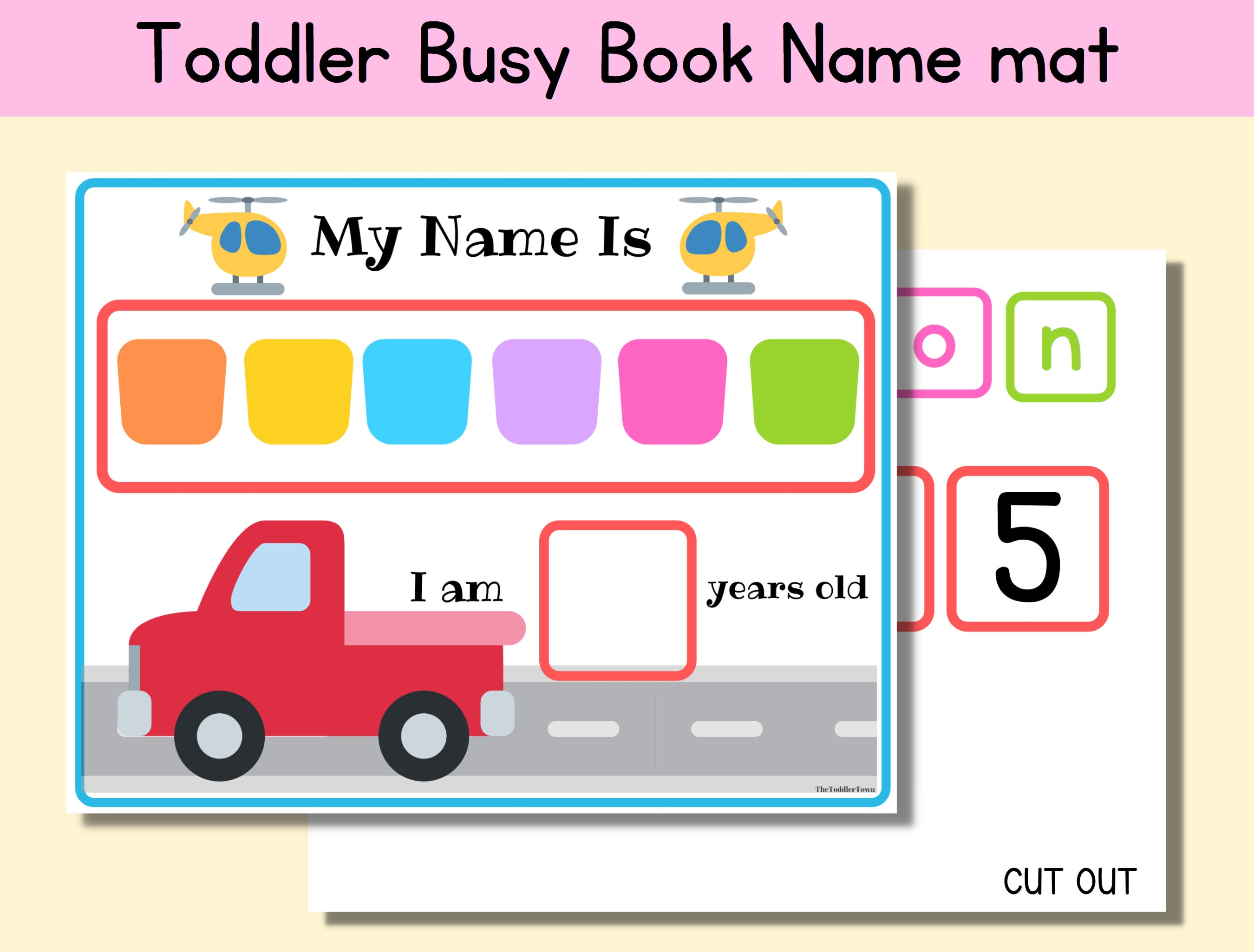 Toddler Busy Book Name Mat, Learn to Spell Name for Preschooler,custom ...