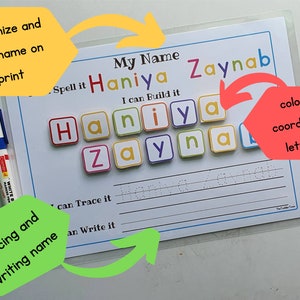 Name Tracing Building Activity for Preschool, Toddler Busy Book ...