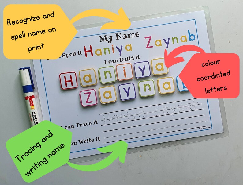 Custom Name Tracing Worksheet for Preschool, Toddler Busy Book Activity ...