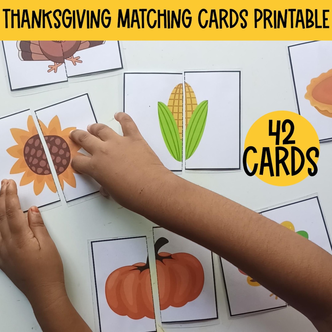 Preschool Matching Cards, Fall Activity for Kids, Toddler Activity ...