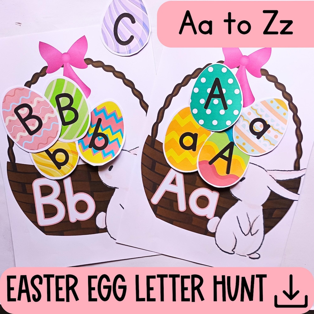 Easter Egg Letter Hunt,preschool Printable,easter Activities,alphabet ...