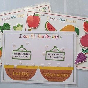 Preschool Curriculum, Fruits and Vegetables Sort, Toddler Busy Book ...