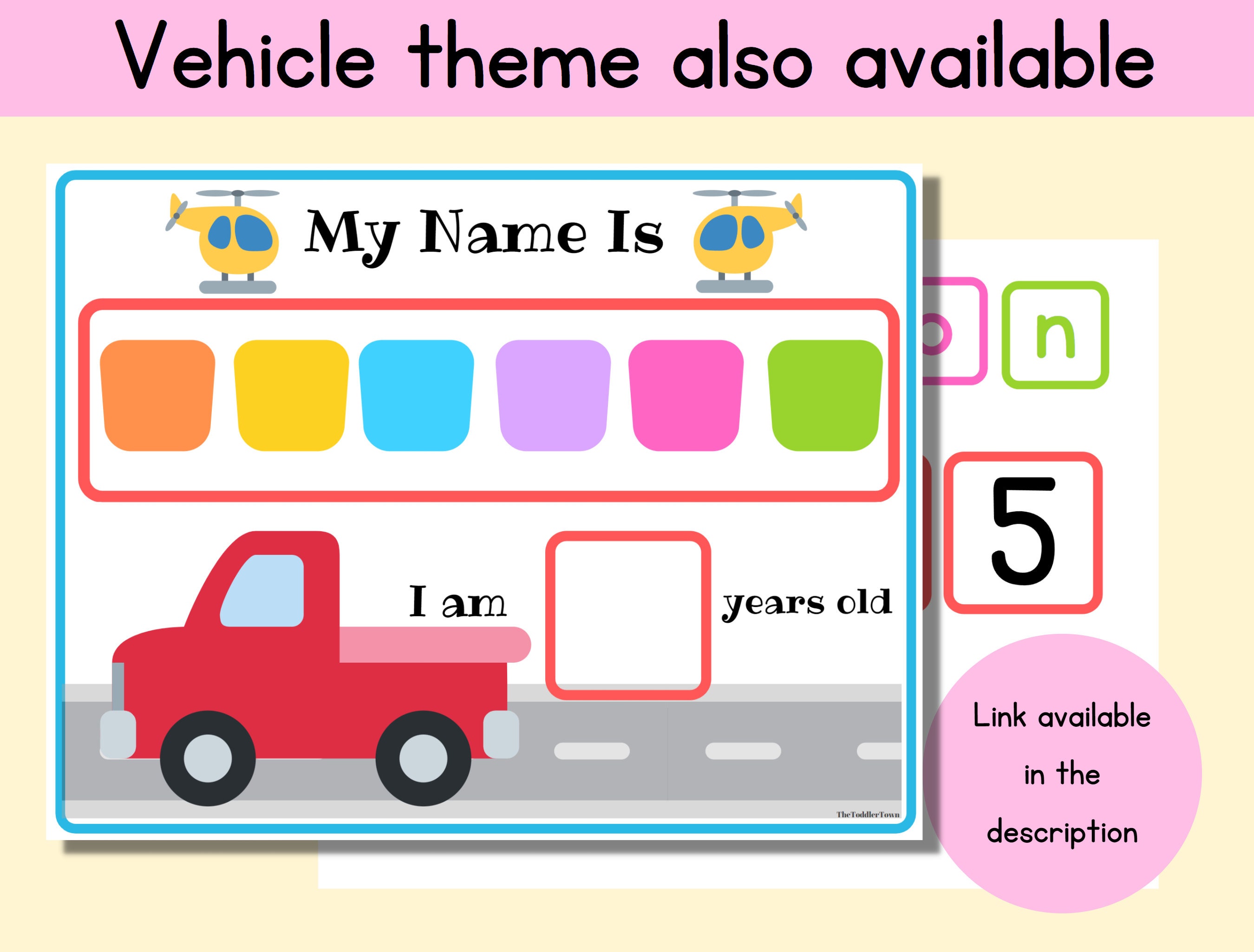 Toddler Busy Book Name Page, Name Building Activity, Montessorri ...