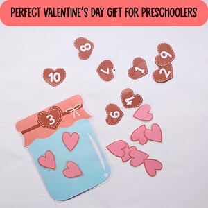 Preschool Valentine Hearts Counting Activity, Preschool Counting 1 to ...