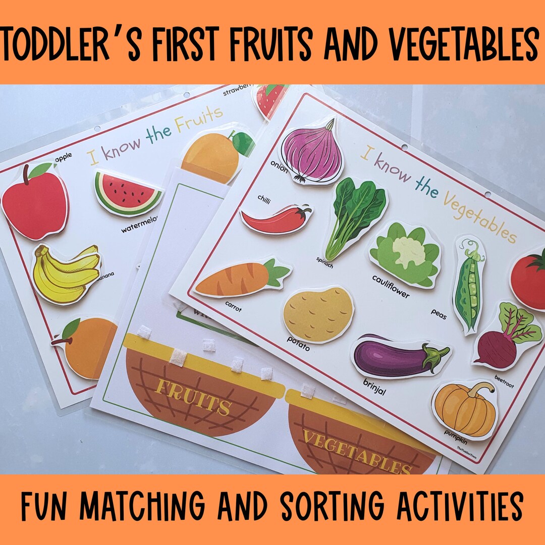 Preschool Curriculum, Fruits and Vegetables Sort, Toddler Busy Book ...