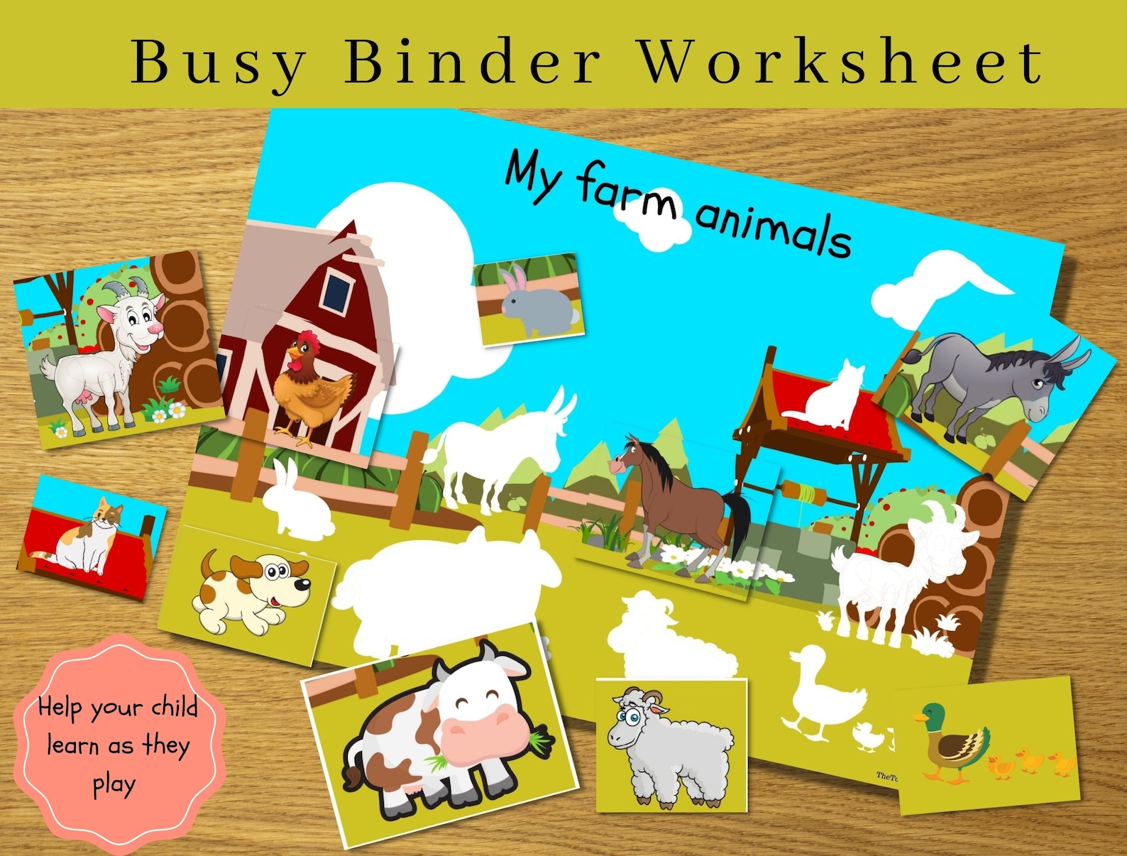 Toddler Busy Book Printable animals Matching Activities - Etsy