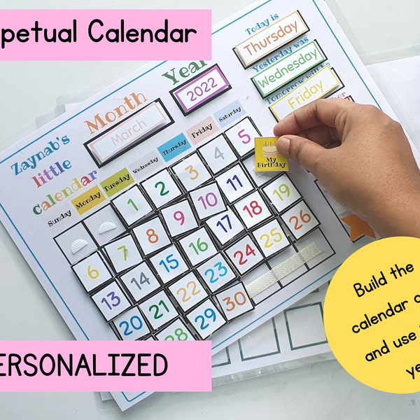 Montessori Calendar - Etsy