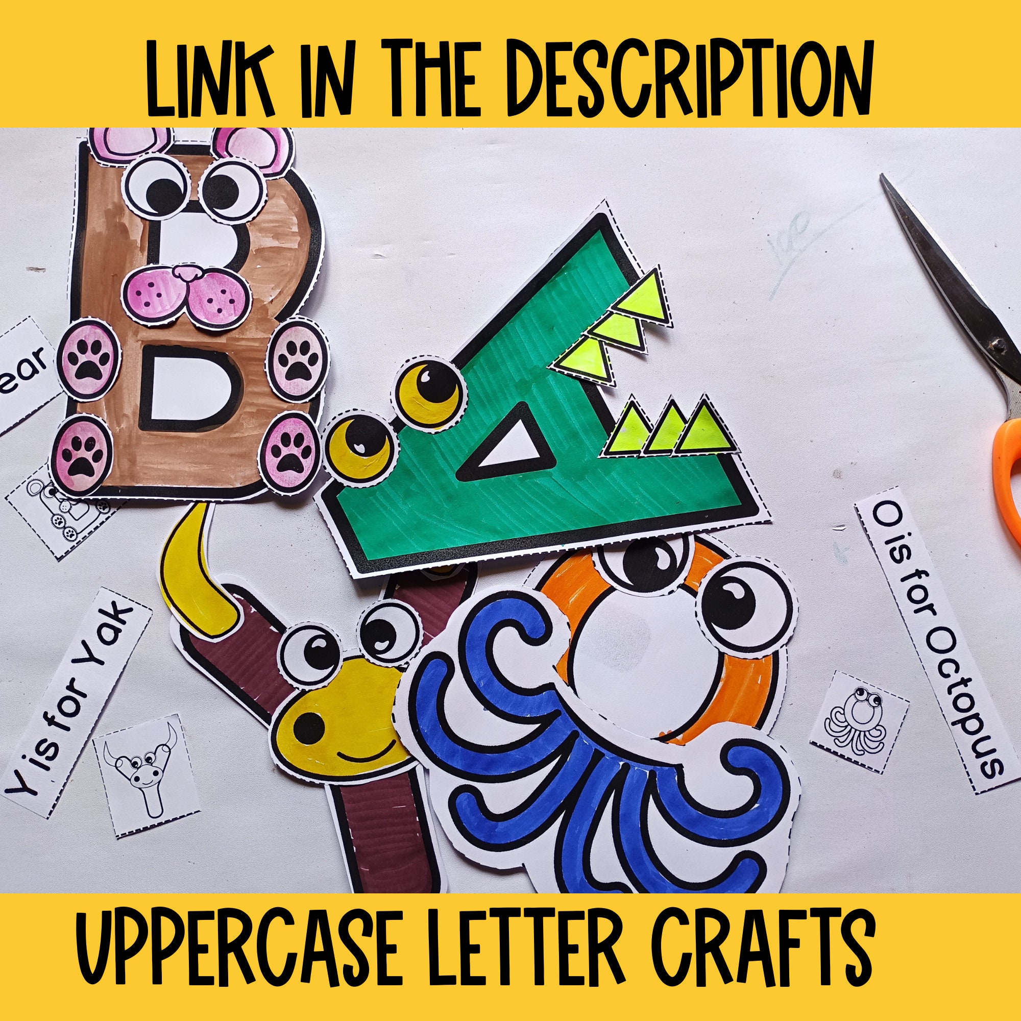 ALPHABET LETTER Crafts ABC Worksheets Printable Classroom Preschool ...